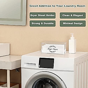 FEBSNOW Acrylic Dryer Sheet Dispenser with Lid Clear Dryer Sheet Holder for Laundry Room Decor Dryer Sheet Container for Softener Sheets Space Saving Laundry Organization and Storage Box,Transparent