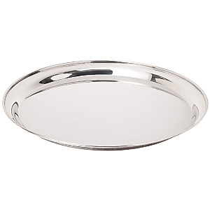 Libertyware 16 Inch Round Stainless Steel Serving Tray, Silver