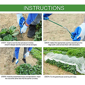 30pcs Greenhouse Frame Kit Fits 3/4/5ft Or Wider Garden Hoops Raised Bed Row Cover Netting DIY Fiberglass Support Stakes Up to 6 Sets of 7ft Long for Plant Vegetable Winter Frost Protection WingShop