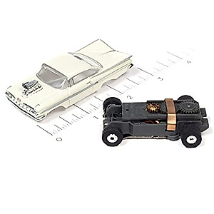 Auto World Thunderjet 1959 Chevrolet Impala Street Rod w/Blower (White) HO Scale Slot Car