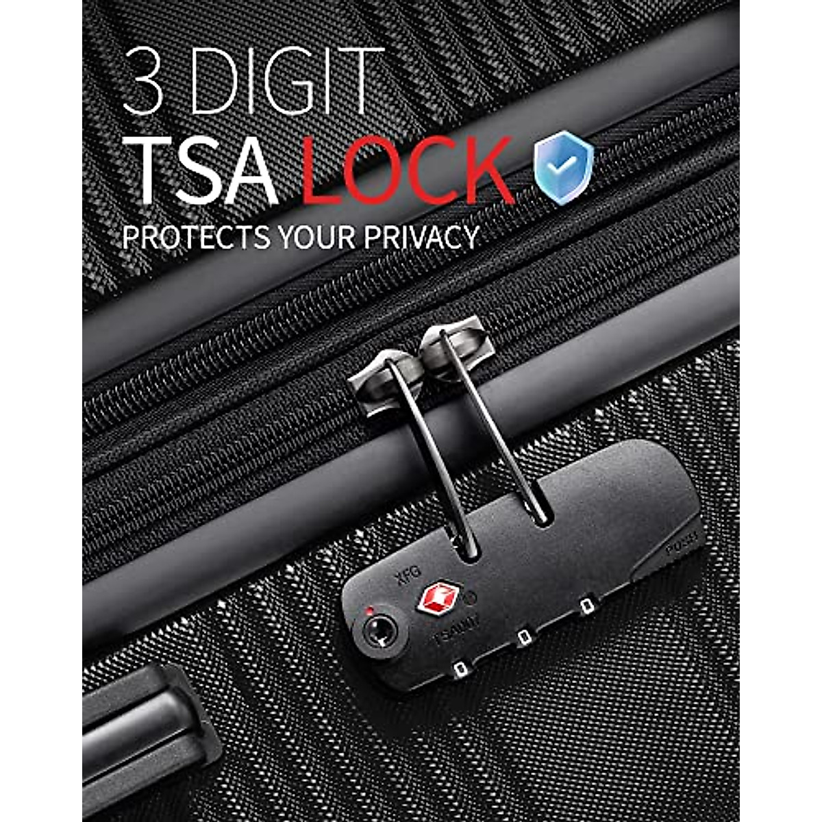 Zitahli Luggage, Expandable Suitcase Checked Luggage, Hardside Luggage with TSA Lock Spinner Wheels YKK zippers, 28in (Black)