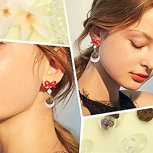 CHGCRAFT 5 Sets 5 Style Acorn Glass Ball Pendants Empty Clear Glass Globe Vial Pendants Wish Bottle Charms with Caps for Necklace Earring Making, Length 26mm to 40mm