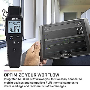 FLIR MR55 - Pin Moisture Meter with Bluetooth for Instant Data Sharing via the FLIR Tools® Mobile app.