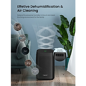 Hysure Dehumidifier,700ml Compact Deshumidificador 1200 Cubic Feet(215 sq ft) Quiet Portable Dehumidifier for Bathroom RV Dorm Room Baby Room Home - Black