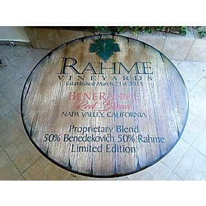 Personalized Table Top Inspired by Old Wine Barrels, Living Room Home Bar Man Cave Wood Furniture, Custom Gifts, Size 16/20/24/30/36/40/42/46 Inch