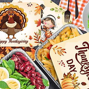 36Pcs Thanksgiving Tin Foil Containers with Lids Disposable Aluminum Thanksgiving Leftover Containers with Lids Thanksgiving Foil Food Pan
