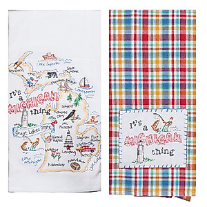 2 Piece Kay Dee Designs Home State Of Michigan Embroidered Kitchen Towel Bundle