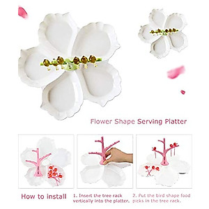 Serving Platter Tray with Bird Shape Food Picks Fruit Snakes Container