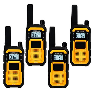 Retevis RB48 Heavy Duty Walkie Talkies,Waterproof Two Way Radio,Shock-Resistant,2000 mAh,Emergency Alert,2 Way Radio Long Range for Job Site (4 Pack)