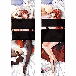Znosng Honkai Star Rail Himeko Case Hugging Pillow Cover Stuffed Dakimakura Double-Sided Print Pillowcase 59x20 in (Himeko 7)