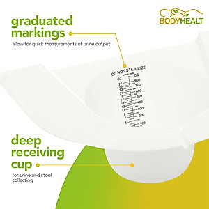 BodyHealt Graduated Specimen Collector Slant Pan Slant Collectors Capacity, Toilet Nursing Hat for Urine, Specimen Collector Urine with Durable Materials, (01 Pack)