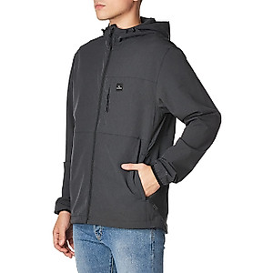 Rip Curl Men's Elite Anti Series Hooded Wind Breaker, Water Repellent Jacket, Black, X-Large