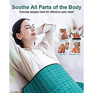 Heating Pad for Back Pain Relief with 6 Heat Settings, 4 Auto-Off, Gifts for Women Mom Men Dad, Electric Heating Pads for Cramps/Abdomen/Waist/Shoulder, Moist Dry Heat Options, 12" x 24"