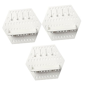 Zerodeko 3 pcs Storage Rack Small Storage Shelves Wall Mounted Shelf White Storage Shelves White Hanging Shelves Plastic pegboard Wall Shelves Pegboard Wall Ledges Wall Shelf Wall Rack Tool