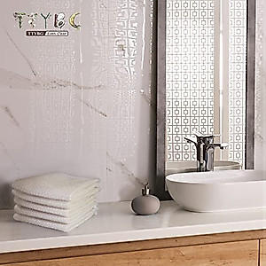 5 Pack Soft Weave Home Spa Bath Shower Exfoliating Massage Face Body Wash Cloths, Dual-Sided With Exfoliating Scrub and Soft Terry Cloth Towel