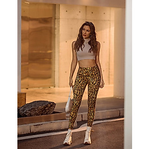 LIEBERGO Workout Leggings for Women Tummy Control High Waisted Yoga Pants Printed Leggings for Women Festival- 25 Inches Beauty and The Beast Leopard XX-Small