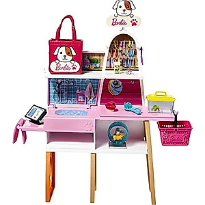 Barbie Doll and Playset, Pet Boutique with 4 Pets, Color-Change Grooming Feature and 20+ Themed Accessories