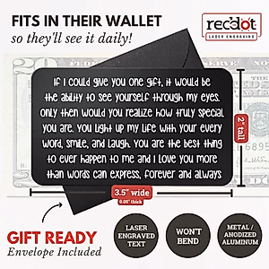 Engraved Wallet Love Note - Cute Anniversary Gifts for Him, Gift for Boyfriend, Hubby, Just Because I Love You, 6th or 10th Year Anniversary Gift for Husband, Deployment, or Long Distance Relationship