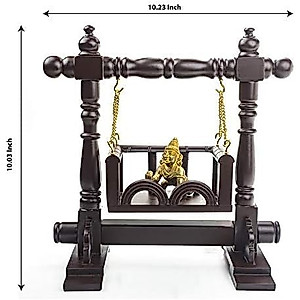 Handcrafted White Teakwood Jhoola/Jhula for Krishna Janmashtami/Bal Gopal/Ladoo Gopal/Kaanh