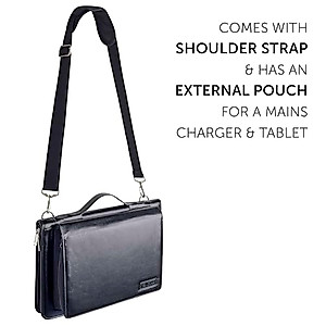 Broonel Black Leather Laptop Messenger Case - Compatible with ASUS ProArt StudioBook Pro X W730G5T