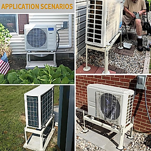 Yarssihha Mini Split Ground Stand for 9000-24000 BTU Ductless Air Conditioners Heat Pumps, Heavy Duty Adjustable Mini Split Stand Condenser Stand, Max Load: 440LBS