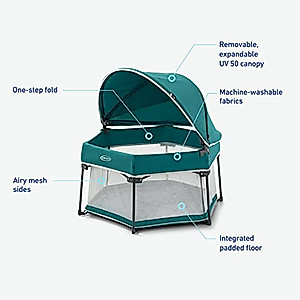 Graco Travel Dome Baby Bassinet, Travel Bassinet for Baby, Portable Bassinet for Indoors, Outdoors, Beach Bassinet with Cover