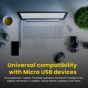 Professional Quick Charge MicroUSB Compatible with Your Bose SoundSport Free 5Ft1.8M Data Charing Cable Plus Extra Strength for Fast & Quick Charge Speeds! (Black)