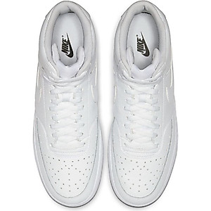 Nike Men's Court Vision Mid Sneaker, White/White-White, 10