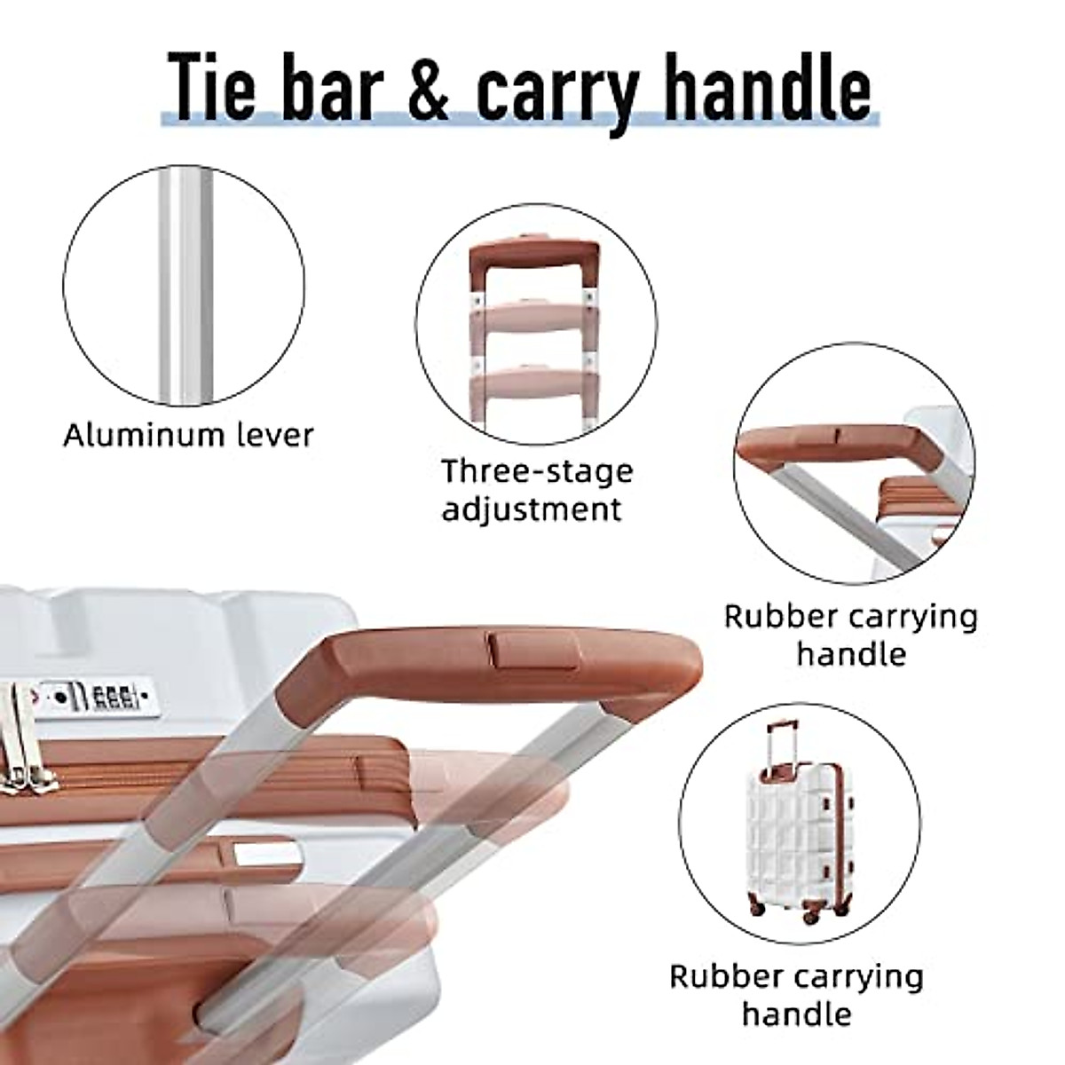 Joyway Luggage Suitcase with Spinner Wheels, Hardside Checked Luggage with TSA Lock, 24 Inch Medium Travel Suitcase (WIHITE,4PCS)