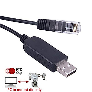 Telescopes Equatorial Mount Control Cable for Skywatcher HEQ5pro AZEQ5 AZEQ6 EQ6-R Support EQMOD ASCOM Set Up Sofware Manual Download (6ft/180cm,Asiair or PC to Mount Black)