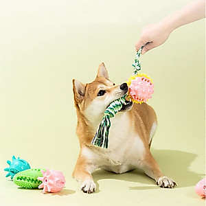 Dog Toys for Aggressive Chewers,Interactive Feeding Dog Toys for Teeth Grinding Training to Relieve Boredom,Small Medium Large Dogs (Rugby Pink)