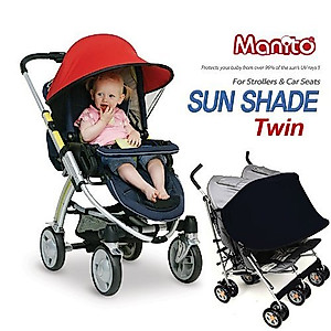Manito Sun Shade for Twin Stroller (Black)