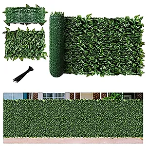 FLORALEAF Artificial Ivy Privacy Fence Screen 39''x117'' Artificial Hedge Leaf and Faux Ivy Vine Leaf Fence Wall Decoration for Outdoor Garden, Yard Decore