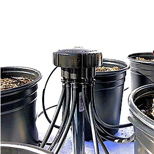 (3.3 GPH) - 12 Plant Drip Grow Kit - Starter Hydroponics Irrigation Bubbler/Manifold Kit - Includes 100'ft 1/8" Distribution Tubing, Emitter Stakes, Manifold & Plugs (Pots Sold Separately) (3.3 GPH)