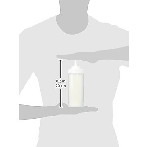 Winco 6-Piece Wide Mouth Squeeze Bottles, 16 Ounce, Clear