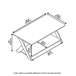 FURINNO Modern Simplistic Coffee Table, Espresso
