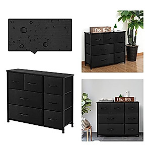 AZL1 Life Concept Dresser Storage Furniture Organizer-Large Standing Unit for Bedroom, Office, Entryway, Living Room and Closet-7 Removable Fabric Drawers, Black