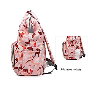 Starte Baby Diaper Bag Multi-Function Baby Diaper Backpack Nappy Bags,Waterproof Trave Backpack for Mom Dad Large Capacity Baby Bags(Deer,Blue)