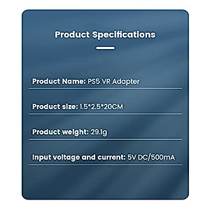 Wedorat PS5 VR Adapter Cable, PSVR Camera Adapter Mini Camera USB3.0 Adapter for PS5 PS4, PS VR to PS5 Cable Compatible PS5 PS4 External VR Connector, Game Console Accessories