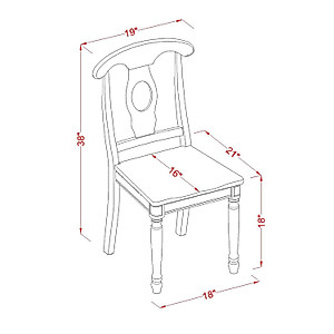 East West Furniture DLKE3-LWH-W 3 Piece Dining Room Table Set Contains a Round Kitchen Table with Dropleaf and 2 Dining Chairs, 42x42 Inch, Linen White
