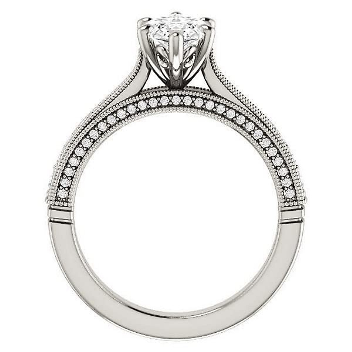 JEWELERYN 2 CT Marquise Colorless Moissanite Engagement Ring Set for Women/Her, Wedding Bridal Ring Set, Eternity Sterling Silver Solid Diamond Solitaire Prong Anniversary Promise Gift for Ring (9.5)