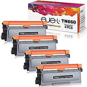 ejet TN660 TN-660 TN630 TN-630 Higher Yield Compatible TN660 Toner Cartridge Replacement for Brother TN-660 TN630 for HL-L2340DW HL-L2300D HL-L2380DW MFC-L2700DW L2740DW MFC-L2720DW Printer,4Black