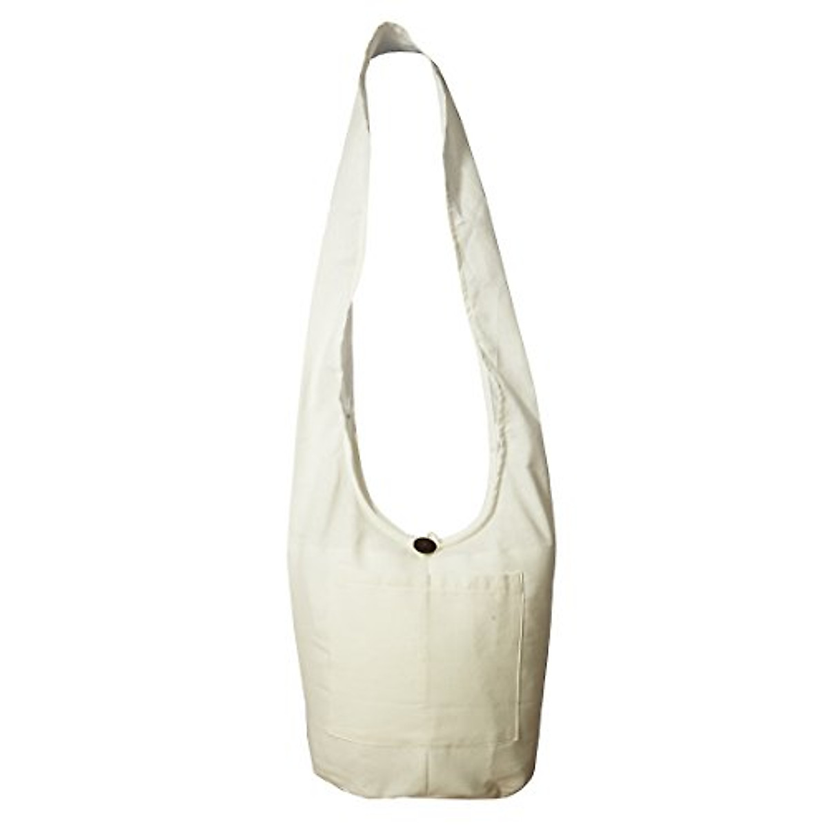 Lovely Creations Thai Monk Buddha Cotton Sling Crossbody Messenger Bag Purse Hippie Hobo Shoulder Bag (์NN White)