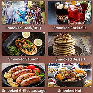 Natual Wood Chips for Smoker, Smoker Woodchips for Smoking Gun, Smoking Chips for Cocktails Drinks,Whiskey,BBQ,Meat,Pizza and Food Cooking | 6 Gift Pack - Apple, Walnut, Cherry, Pear, Oak, Pecan