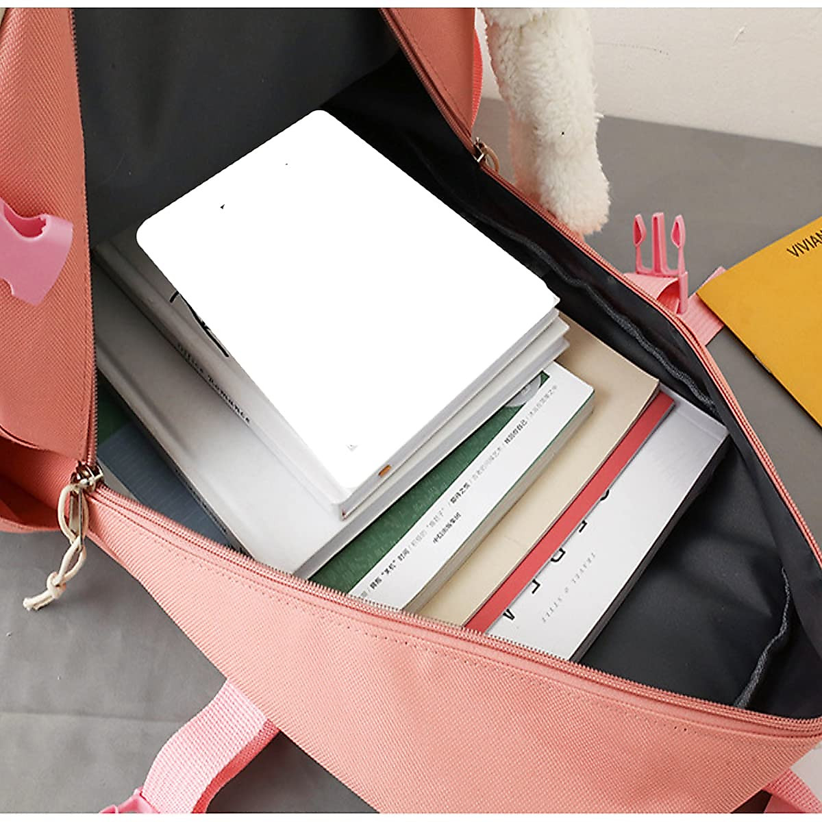 Nature Porter Kawaii Backpack 5Pcs Set with Kawaii Pendants and Pins Accessories Aesthetic Backpack Cute Laptop Backpack Travel Bag