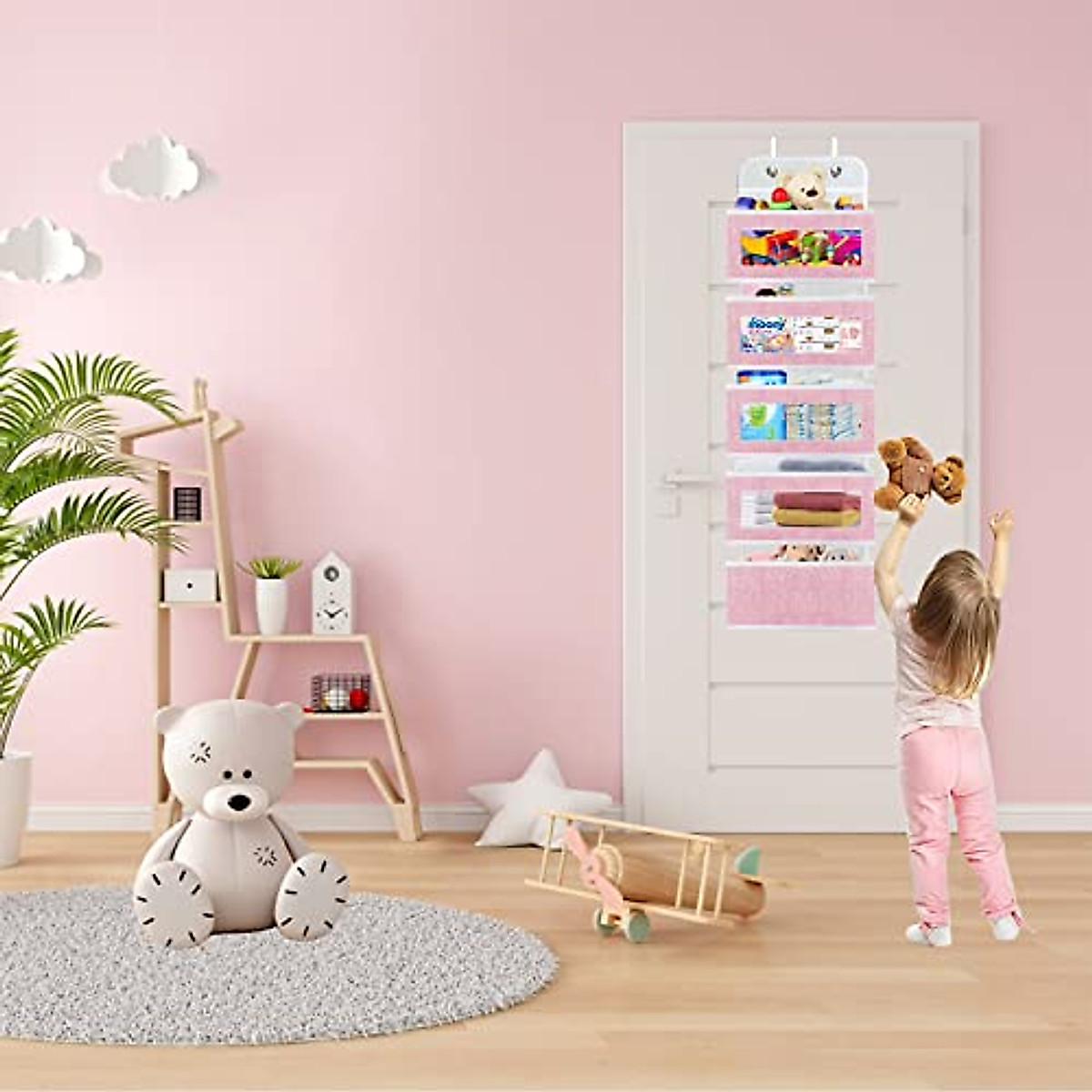 homyfort Over the Door Organizer, Hanging Baby Diaper Organizer for Nursery,Under Bed Shoe Storage Organizer for Closet