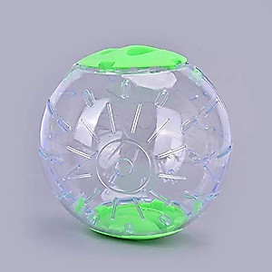 gutongyuan 5.5 Inch Transparent Hamster Ball Running Hamster Exercise Ball,Hamster Wheel Plastic Cute Exercise Mini Ball for Dwarf Hamsters to Relieves Boredom and Increases Activity (Green)