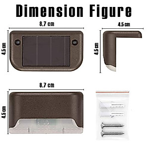 GIGALUMI Solar Deck Lights Outdoor, 16 Pack Solar Step Lights Waterproof Led Solar Lights for Outdoor Stairs, Step, Fence, Railing, Yard and Patio (Warm White)