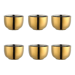 Buyer Star Stainless Steel Tea Cups, Espresso Cups, Double Wall Vacuum Insulated Mini Cups Set of 6