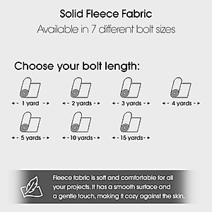 Pico Textiles 1 Yard - Dark Camel Solid Fleece Fabric - Solid Color Fleece Fabric - Sold by The Yard - Variety of Colors - Ideal for Sewing Projects, Scarves, No Sew Fleece Throws and Tie Blankets.